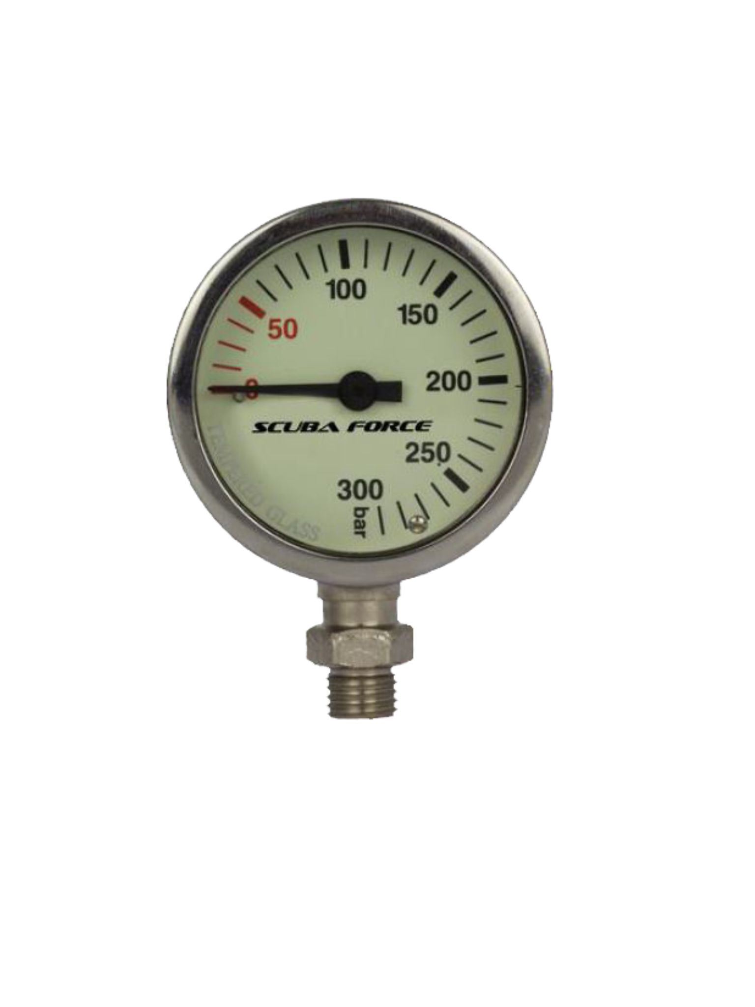 ScubaForce Brass Pressure Gauge - BAR | Ocean Quest Dive Centre