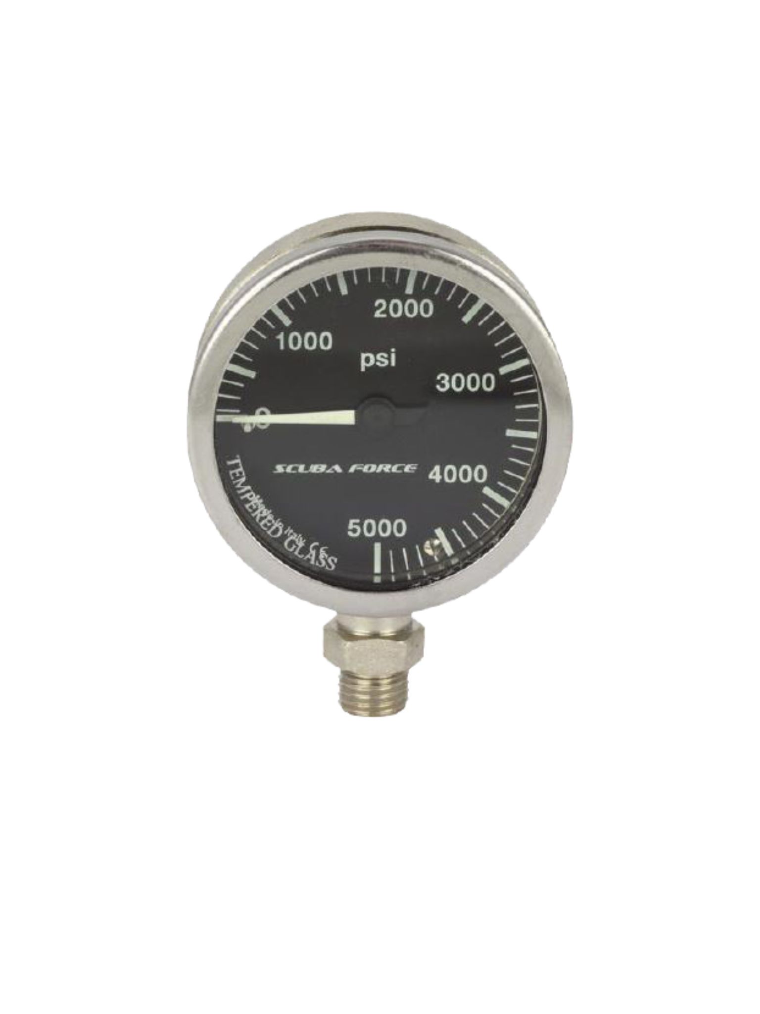ScubaForce Brass Pressure Gauge - PSI | Ocean Quest Dive Centre